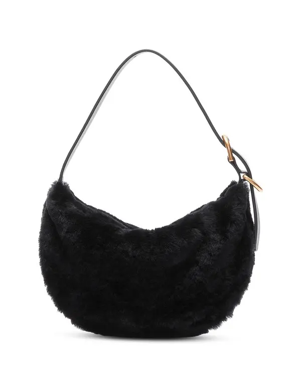 Rag & Bone Mercer Small Shearling Hobo Bag - Black
