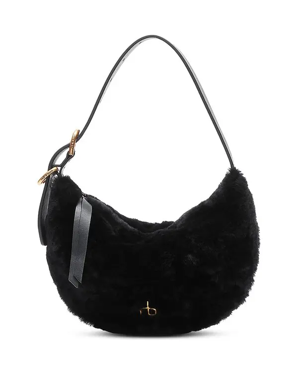 Rag & Bone Mercer Small Shearling Hobo Bag - Black