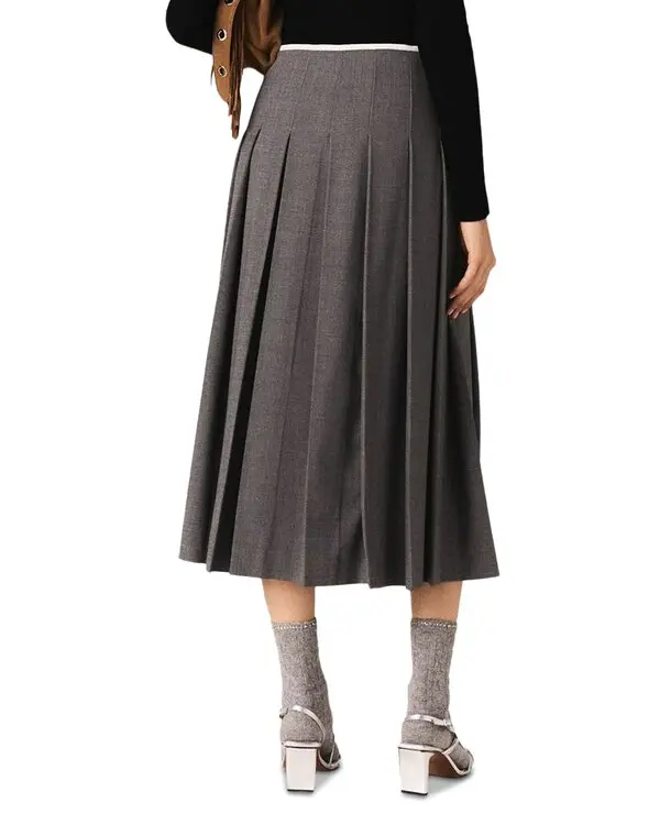 Maje Pleated Midi Skirt
