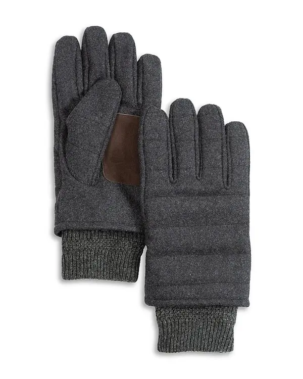 Polo Ralph Lauren Wool Channel Quilted Gloves - Charcoal Heather