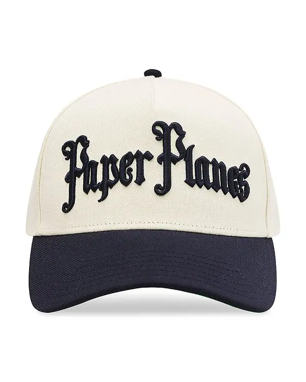 PAPER PLANES The Old E A-frame Snapback Cap - Eggshell/navy