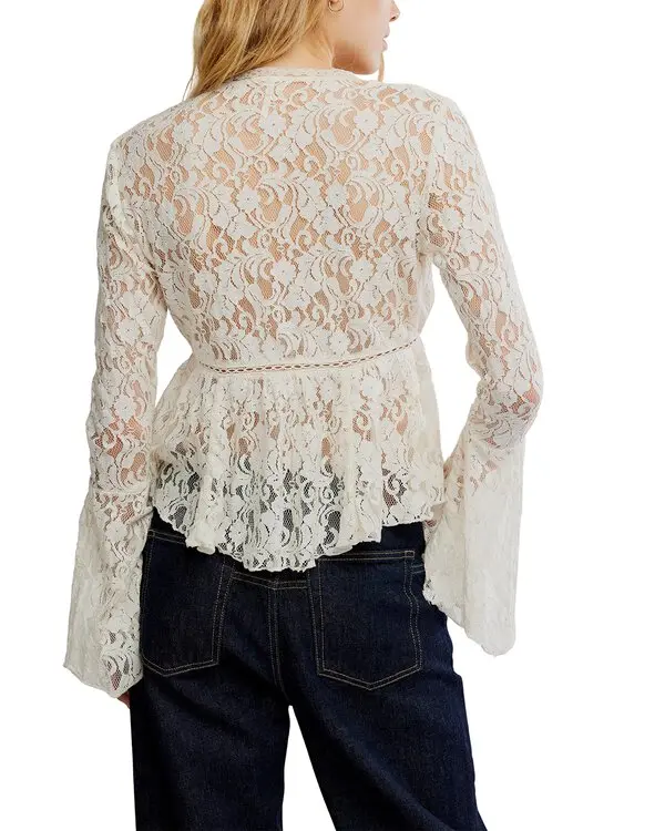 Free People Whispering Love Lace Blouse