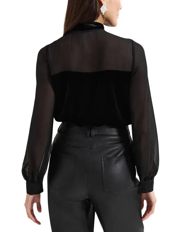 PHASE EIGHT Raye Velvet Bow Neck Blouse