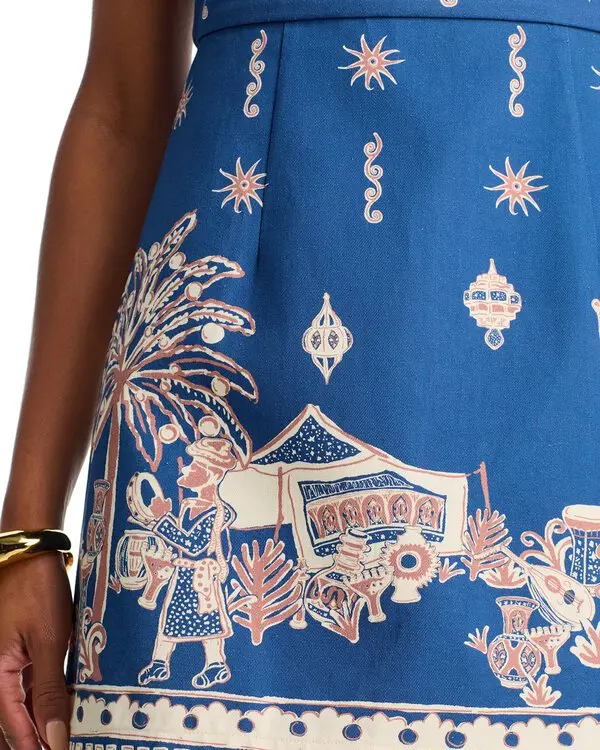 ALEMAIS Acacia Mini Dress Printed Halterneck