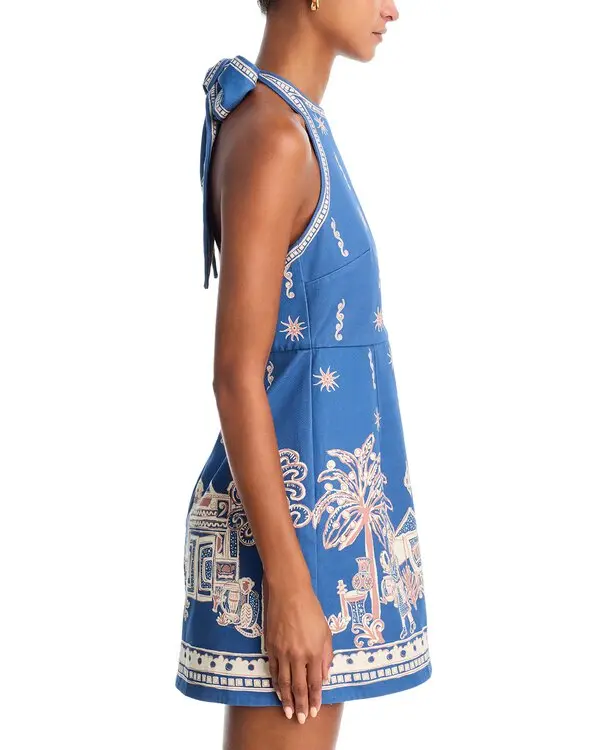 ALEMAIS Acacia Mini Dress Printed Halterneck