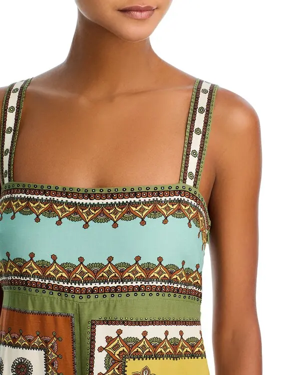 ALEMAIS Printed Viscose-linen Maxi Dress