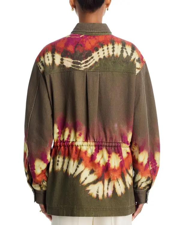ALEMAIS Marilyn Tie-dye Denim Utility Jacket - Khaki