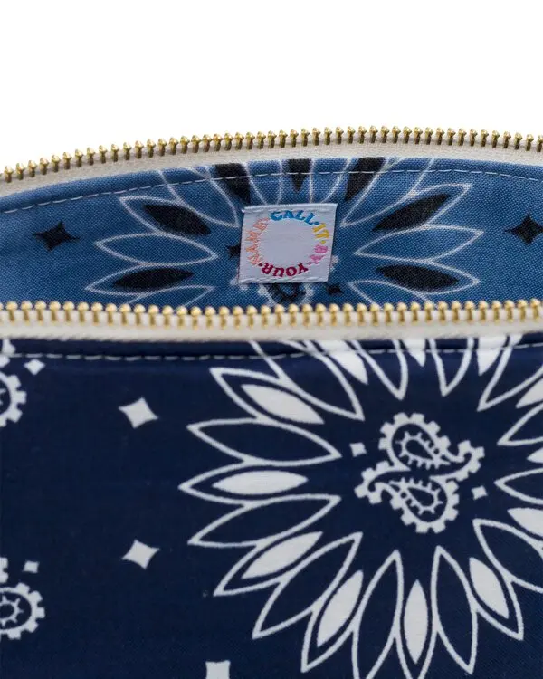 CALL IT BY YOUR NAME Large Bandana Vanity Bag - Navy