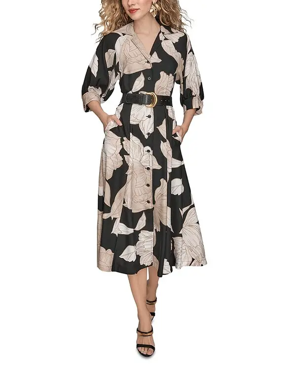 Donna Karan New York Floral Print Shirtdress
