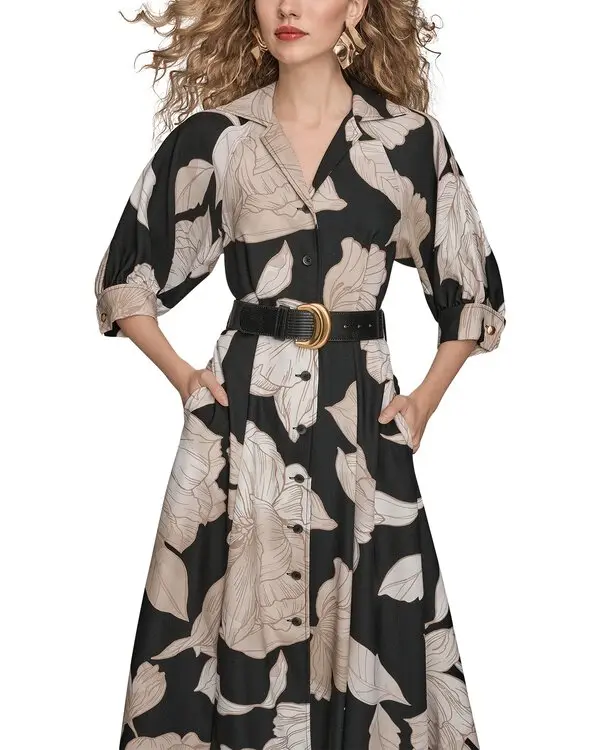 Donna Karan New York Floral Print Shirtdress