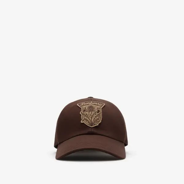 Burberry Thistle Shield Gabardine Baseball Cap - Treacle Brown