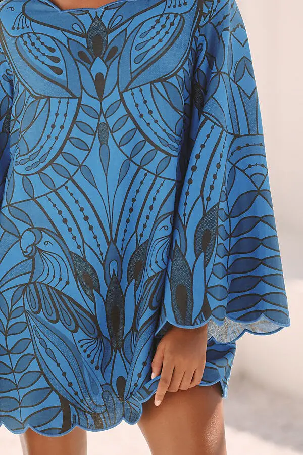 strapless open back dress Farm Rio Provisrio Printed Open Back Maxi Dress