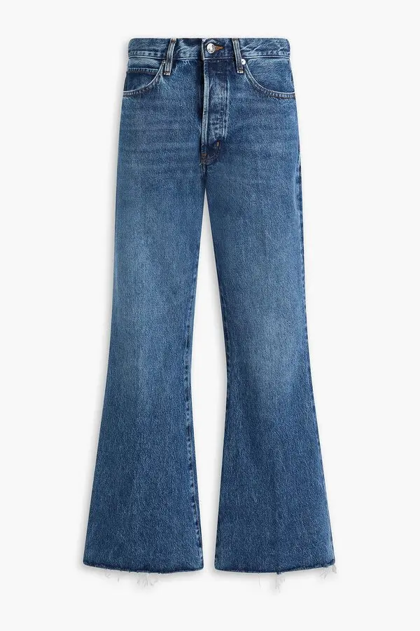 FRAME The Lax Mid-rise Flared Jeans - Mid Denim