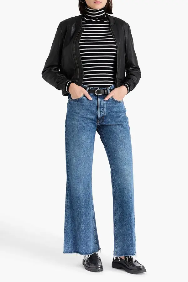 FRAME The Lax Mid-rise Flared Jeans - Mid Denim