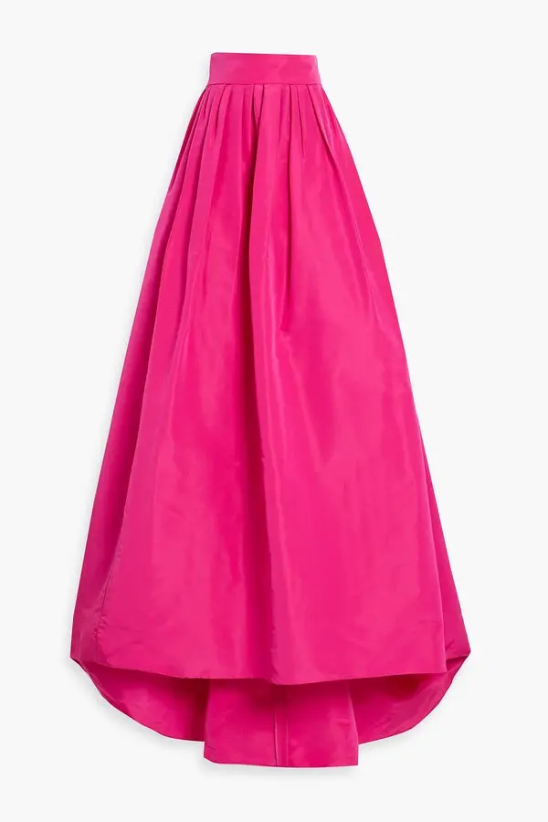 Carolina Herrera Pleated Silk-faille Maxi Skirt - Fuchsia