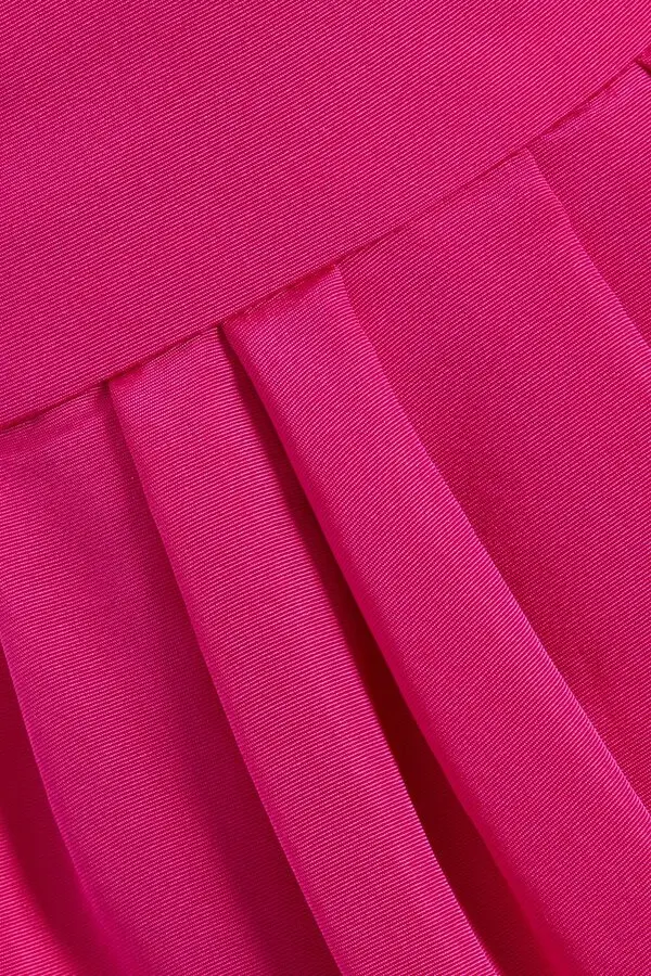 Carolina Herrera Pleated Silk-faille Maxi Skirt - Fuchsia