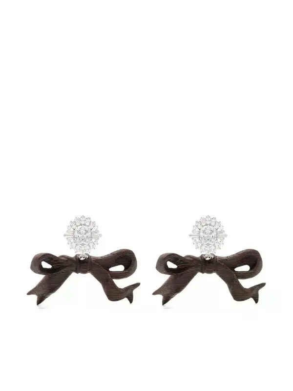 YVMIN Ribbon-embellished Earrings - Silver