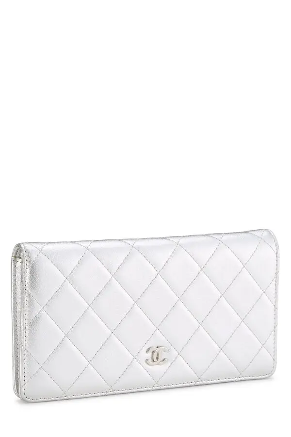 Chanel Metallic Quilted Lambskin Long Wallet