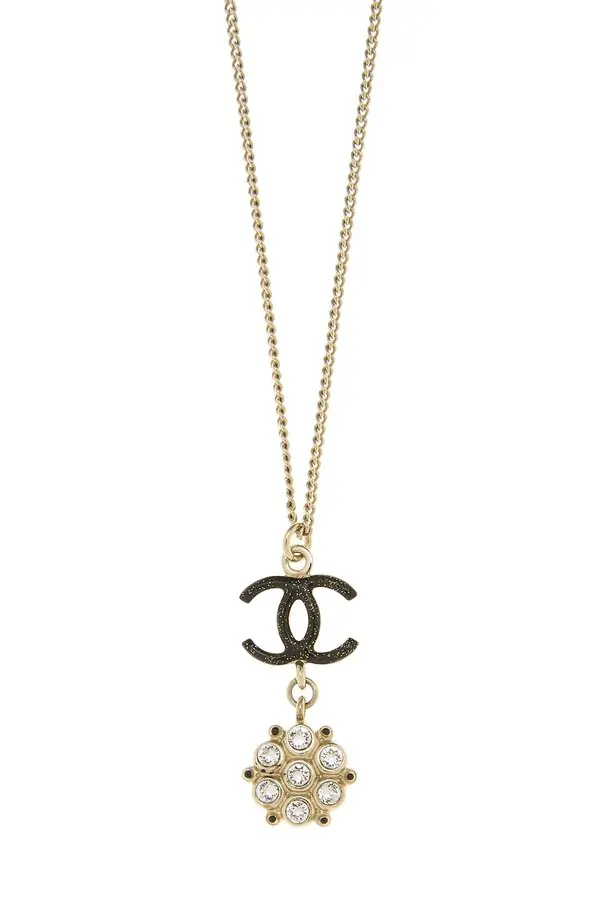 Chanel Crystal 'cc' Pendant Necklace