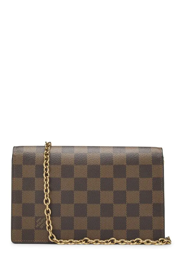 LOUIS VUITTON Damier Ebene Vavin Wallet On Chain - Black