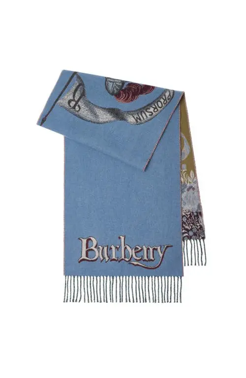 Burberry Knight Portrait Cashmere Scarf - Armour Blue
