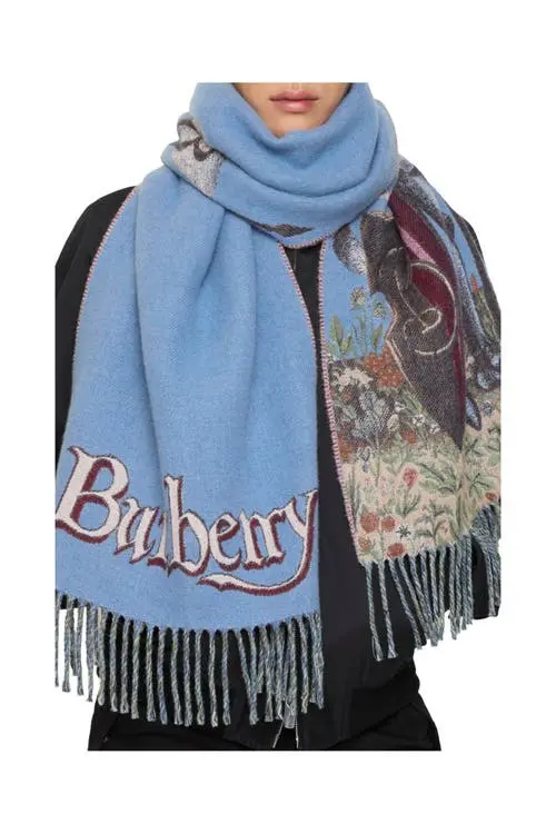 Burberry Knight Portrait Cashmere Scarf