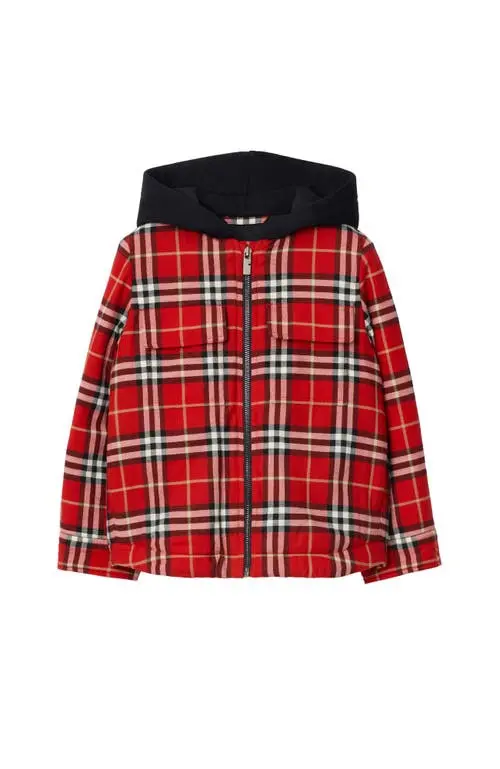 Burberry Check Cotton Hooded Jacket