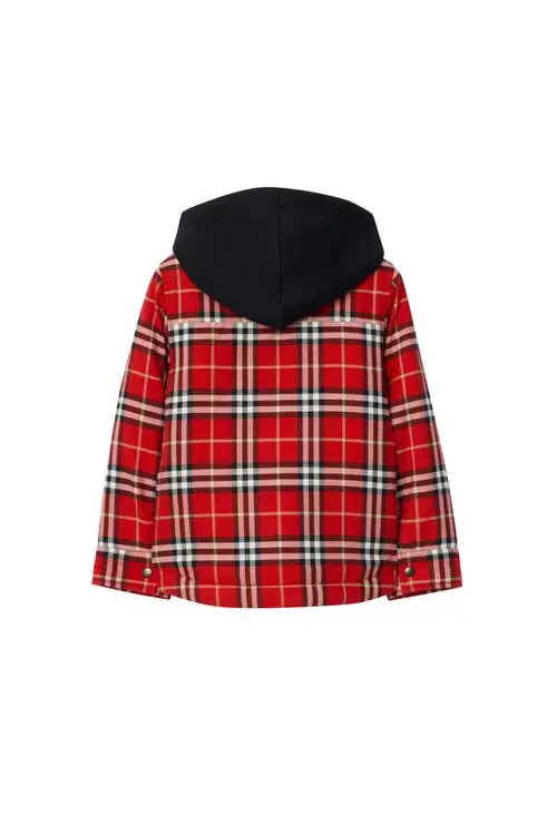 Burberry Check Cotton Hooded Jacket