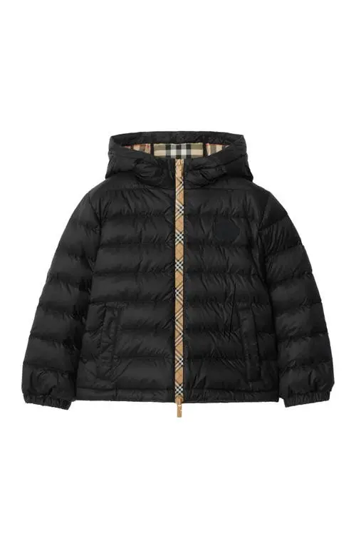 Burberry Checker-tape Nylon Hooded Puffer Jacket