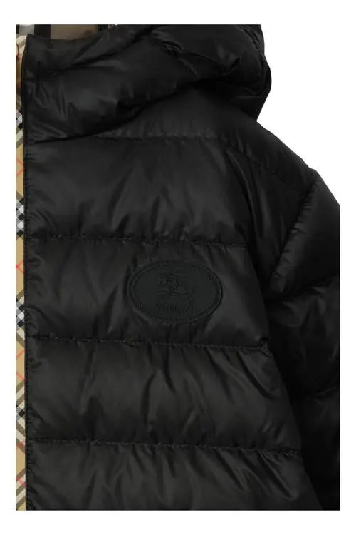 Burberry Checker-tape Nylon Hooded Puffer Jacket