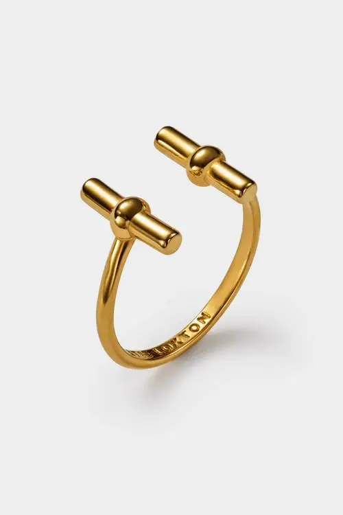KATIE LOXTON Themis T-bar Ring - Gold