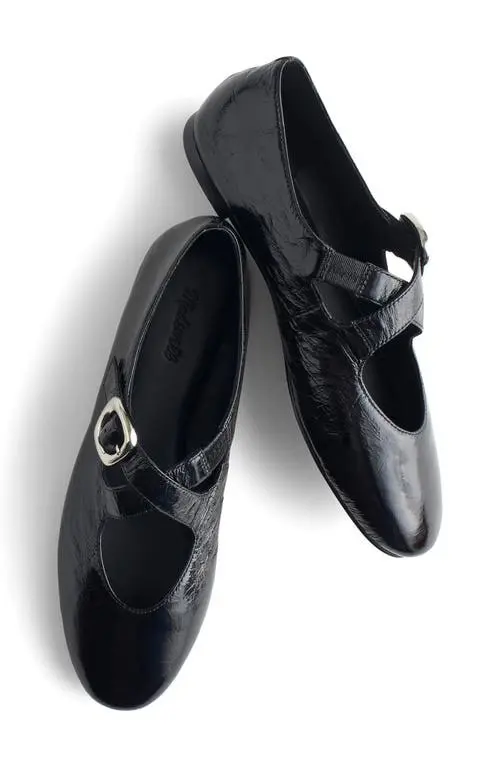 Madewell Remy Crisscross Mary Jane Flat - True Black