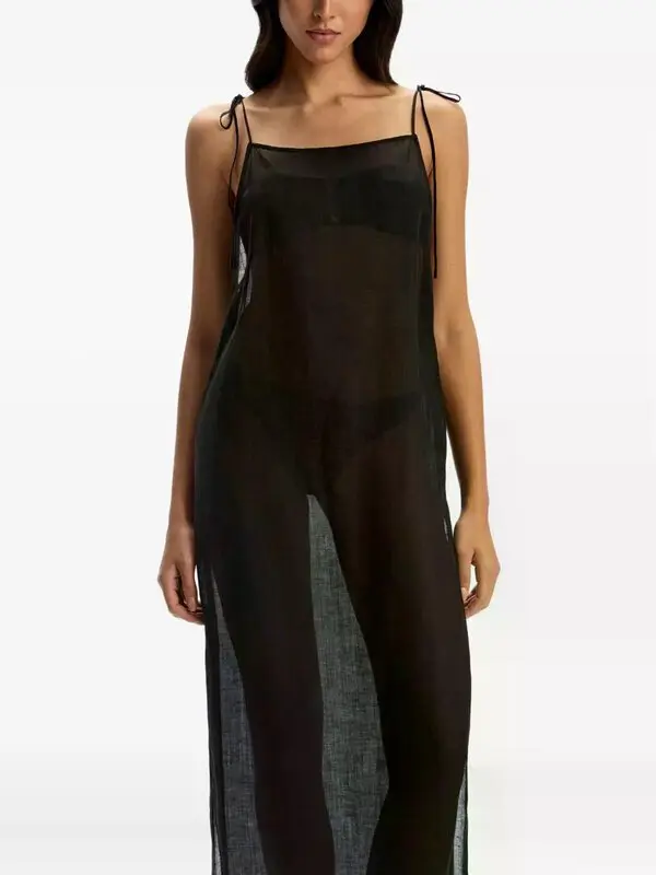 12 STOREEZ Square-neck Maxi Dress - Black