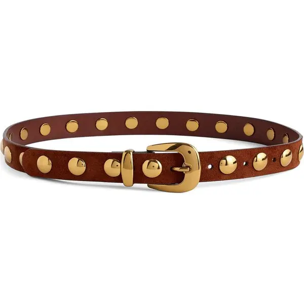 Madewell Studded Western Belt - Soft Mahogany