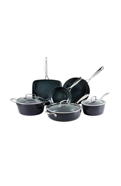 CUISINE::PRO® Green Stone™ 9-piece Cookset - Black