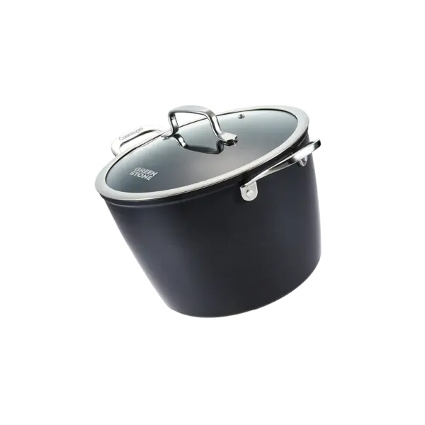 CUISINE::PRO® Green Stone™ 8.5 Qt. Stockpot With Lid - Black