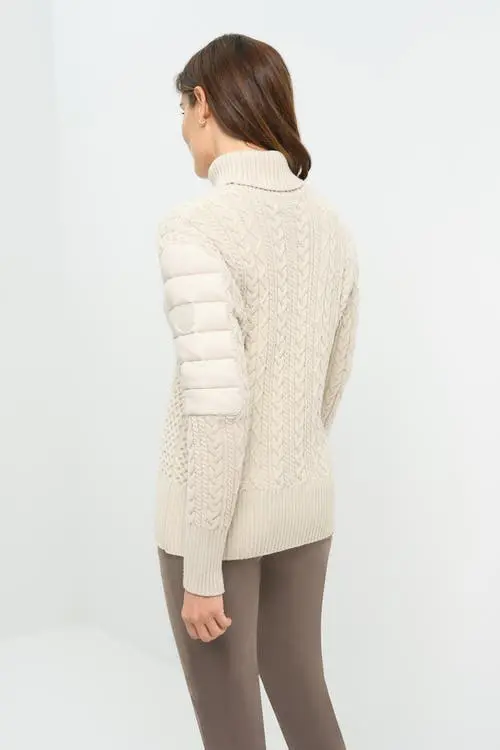 Anatomie Cableknit And Nylon Padded Sweater