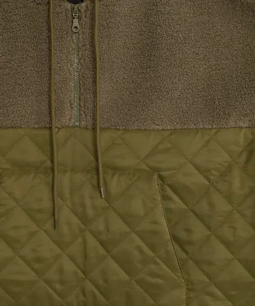 Echo Quilted Hooded Poncho - Olive