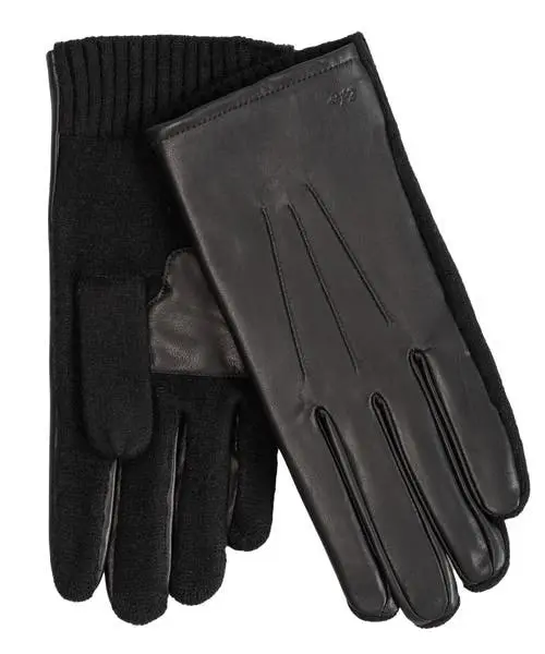 Echo Knit Combo Leather Glove - Black