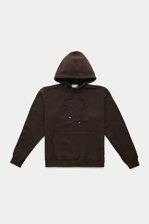 WOLF VS. GOAT (WVG) Cotton Fitted Hoodie - Seal Brown