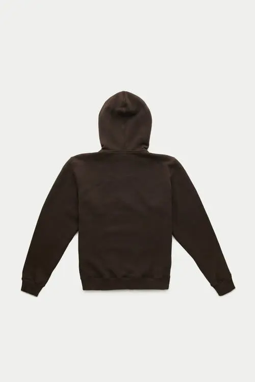 WOLF VS. GOAT (WVG) Cotton Fitted Hoodie - Seal Brown