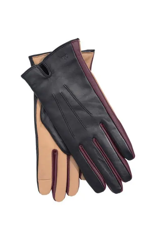 Echo Color Block Leather Glove - Black