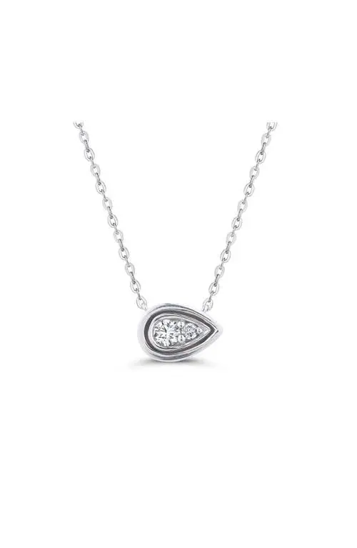 SEED2STONE Pear Diamond Pendant Necklace - Silver