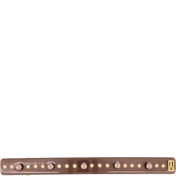 Alexandre De Paris Pearls And Crystals Acetate Barrette - Brown