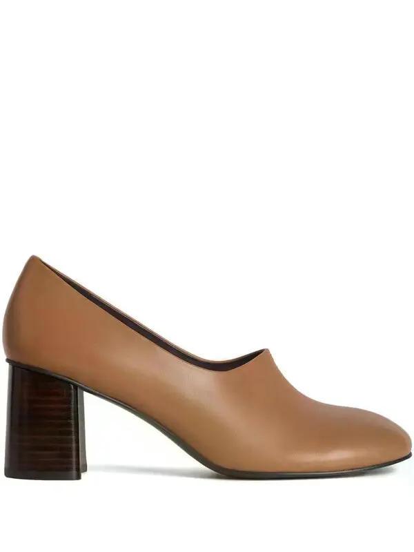 12 STOREEZ 70mm Leather Pumps - Brown