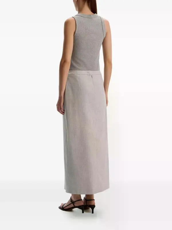 12 STOREEZ Asymmetric Midi Skirt - Grey