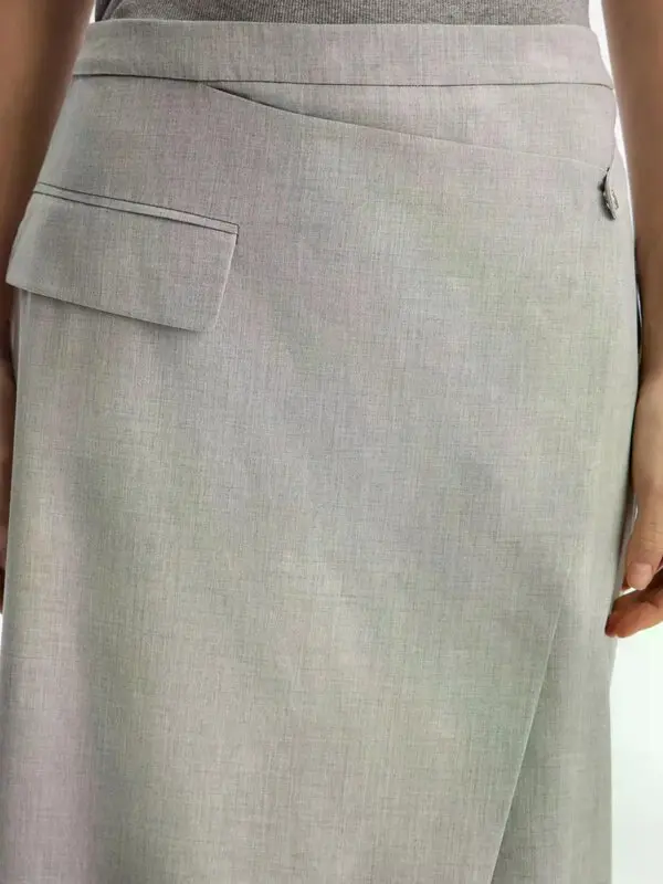 12 STOREEZ Asymmetric Midi Skirt - Grey