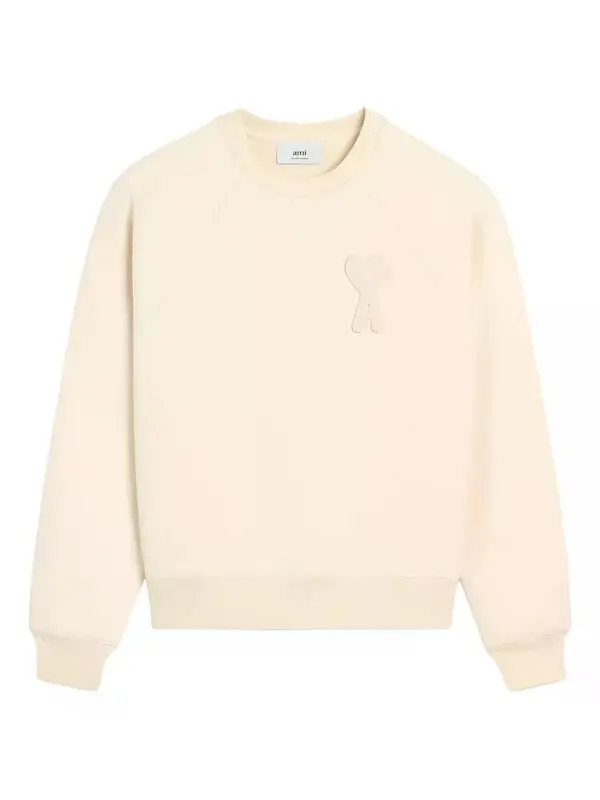 AMI Paris De Coeur Embroidered Sweatshirt - Neutrals