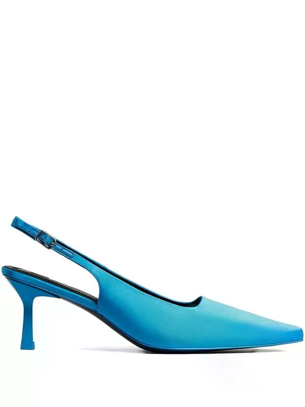 12 STOREEZ 60mm Silk Slingback Pumps