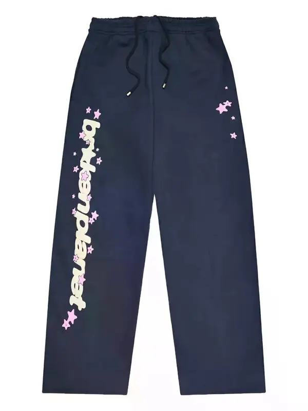 BROKEN PLANET Star-graphic Drawstring Track Pants - Blue
